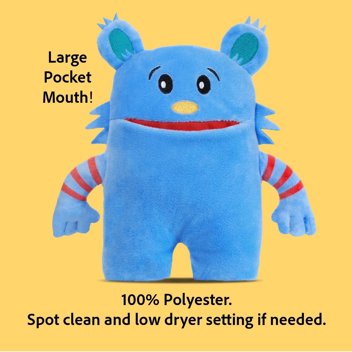 The Tooth Brigade Tooth Fairy Pillow | Fun and Interactive Stuffed Plush Toy with Large Pocket for Lost Teeth, Treasures, Prizes - Perfect for Kids, Boys, & Girls Gift (Blue Monster)