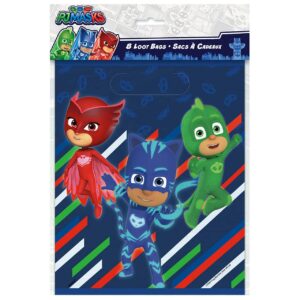 pj masks plastic party loot bags - (8 pack) premium goody bags for kids | durable & adorable themed celebration supplies