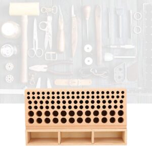 Archuu Leather Holder Tool Wooden, 100 Holes, Leathercraft Tools Holder for Home/Workroom(Storage Rack 100 Holes)