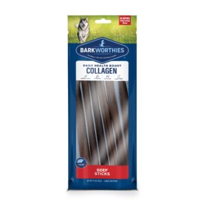 barkworthies plain collagen stick dog treats, 12-inch, 6-count