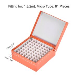 uxcell Centrifuge Tube Freezer Storage Box 81 Places Waterproof Cardboard Cryogenic Holder Rack for 1.8/2ml Microcentrifuge Tubes Vials Samples, 6in1 Set