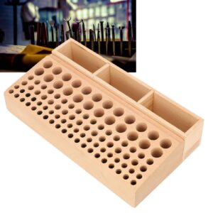 Archuu Leather Holder Tool Wooden, 100 Holes, Leathercraft Tools Holder for Home/Workroom(Storage Rack 100 Holes)