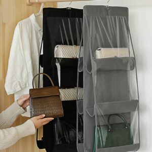 ST-BEST-P Handbag Storage Hanging Purse Organizer Bedroom Organization Dust-Proof Holder Bag for Wardrobe Closet (Black-2Pack)