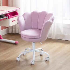 Guyou Cute Kids' Desk Chair Adjustable Study Armchair Swivel Rolling Chair for Teen Girls Boys/Bedroom/Children Gift(Light Purple)