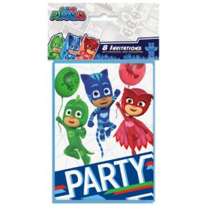 unique multicolor pj masks invitations (8 count) - reusable & easy cleanup, perfect for pj masks fans and themed birthday celebrations