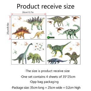 ASMPIO 14Pcs Dinosaurs Wall Stickers, Removable Forest Dinosaur Wall Decals Waterproof Dino Animal Decor Mural for Bedroom Living Room Bathroom Home Decoration