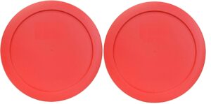 rivel klareware 7 cup red round plastic food storage replacement lids covers for klareware anchor hocking and pyrex glass bowls (container not included) (2 pack)