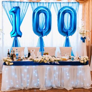 Xihuimay Number 100 Balloons 40"Digital Balloon Alphabet 100 Birthday Balloons Digit 100 Helium Balloons Big Balloons for Birthday Party Supplies Wedding Bachelorette Bridal Shower, Blue Number 100