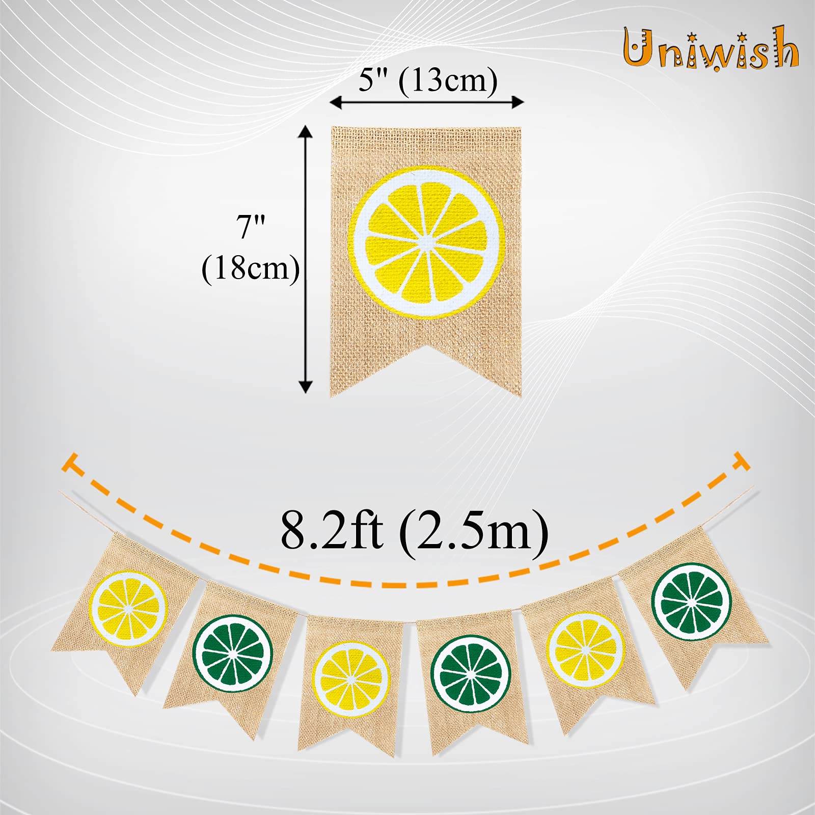 Uniwish Lemon Slices Banner Garland Lemonade Stand Decorations Lemon Theme Bridal Shower Birthday Hanging Bunting Home Outdoor Decor