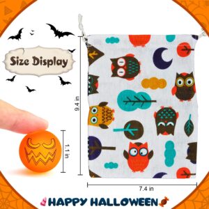 Shemira 64pcs Glow in The Dark Bouncing Balls,8 Halloween Theme Designs Bouncy Toys Balls, Halloween Party Favor Supplies, Trick or Treating Goodie, Halloween Miniatures,School Classroom Game Rewards