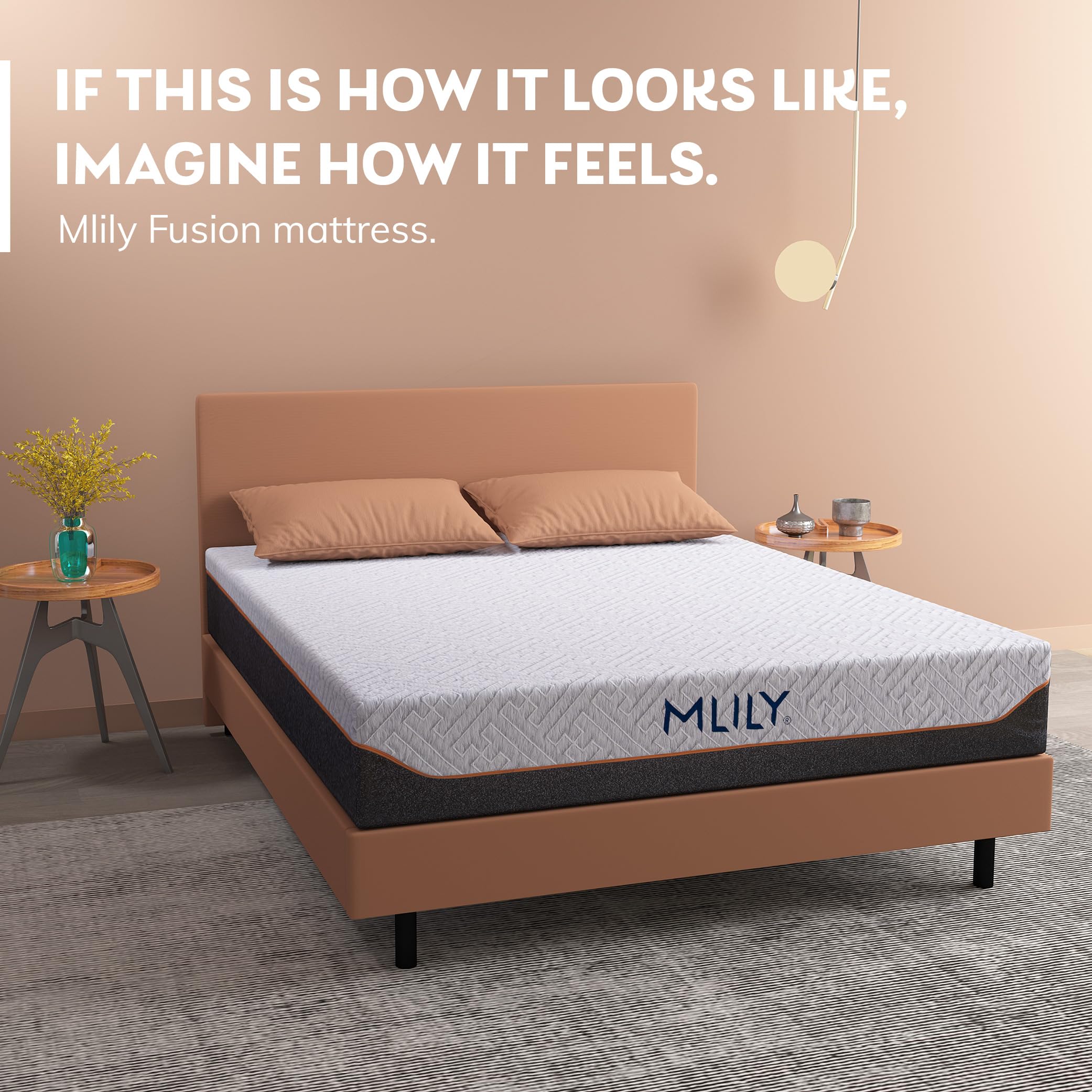 MLILY Fusion Supreme Twin XL Memory Foam Hybrid Mattress 11.5 Inch, Gel Cooling Mattress Bed in a Box Made in USA,CertiPUR-US Certified Mattress for Back Pain Relief 38"x80"x11.5"