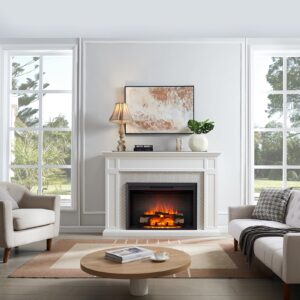 LegendFlame Carl 28" W Electric Fireplace Insert (EF262), Fireplace Heater 750/1500W, Fire Crackling Sound, Remote Control