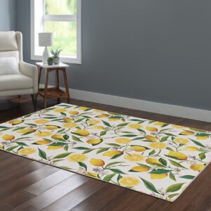 Linon The Anywhere Washable Rug Wesley Ivory/Yellow 5' X 7' Area Rug