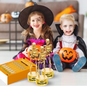 6 Halloween Best Costume Skeleton Trophy, Halloween Skull Party Favor Prizes, Halloween Party Supplies Gold Bones Game Awards, Costume Contest Event Trophy, School Classroom Rewards for Kids(A)