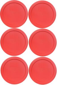 klareware 1 cup red round plastic food storage replacement lids covers for klareware anchor hocking and pyrex glass bowls 4 pack container not included 6 pack