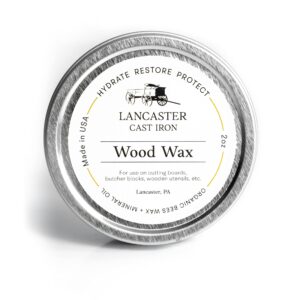 wood wax for spoons, cutting boards, and butcher blocks - 2 oz beeswax and mineral oil conditioner and wood butter - made in usa