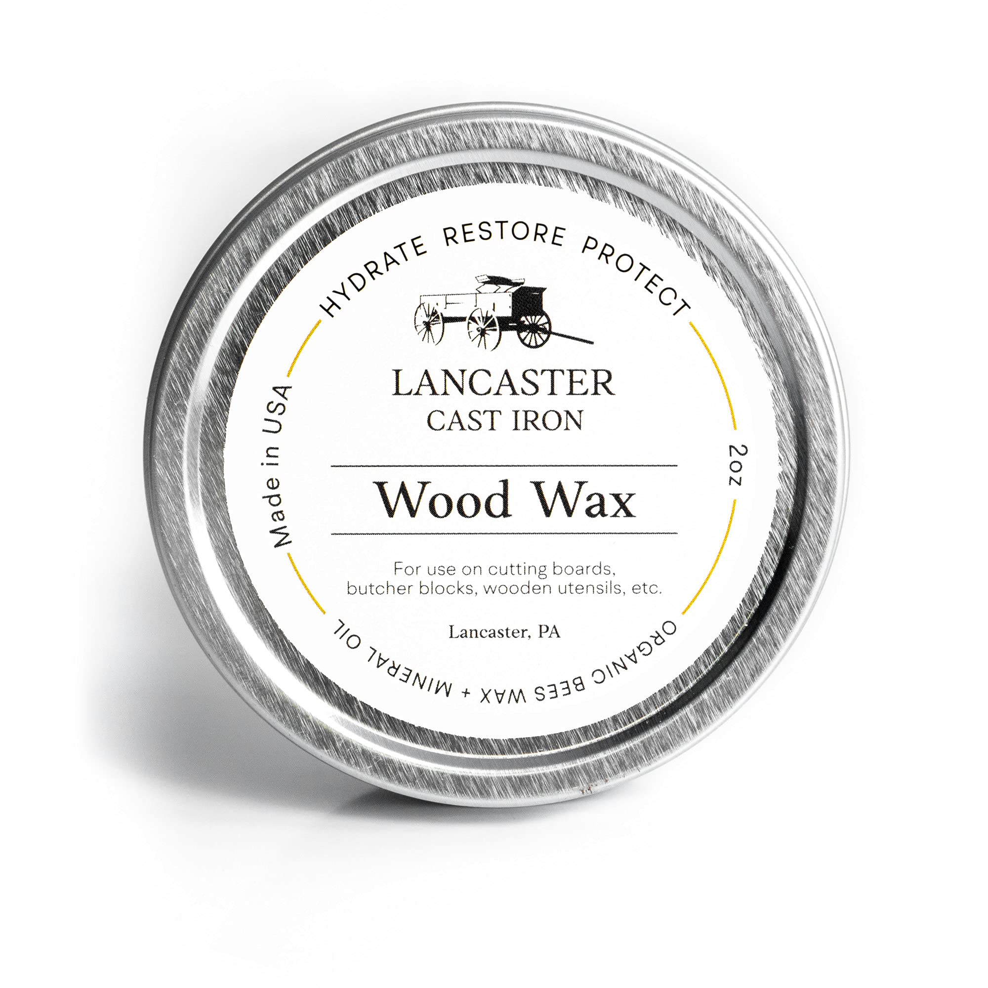 Wood Wax for Spoons, Cutting Boards, and Butcher Blocks - 2 oz Beeswax and Mineral Oil Conditioner and Wood Butter - Made in USA