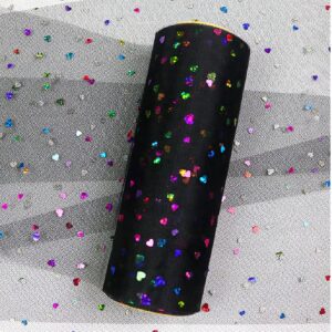 yuanchuan laser glitter tulle rolls 6 inch x 10 yards (30 feet) pink color for table runner chair sash bow pet tutu skirt sewing crafting fabric wedding unicorn halloween party gift ribbon (pink)