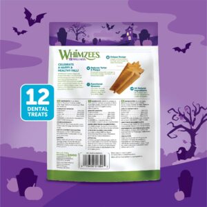 Whimzees by Wellness Halloween Natural Dental Chews for Dogs, Long Lasting Treats, Grain-Free, Freshens Breath, Small Breed, 12 Count