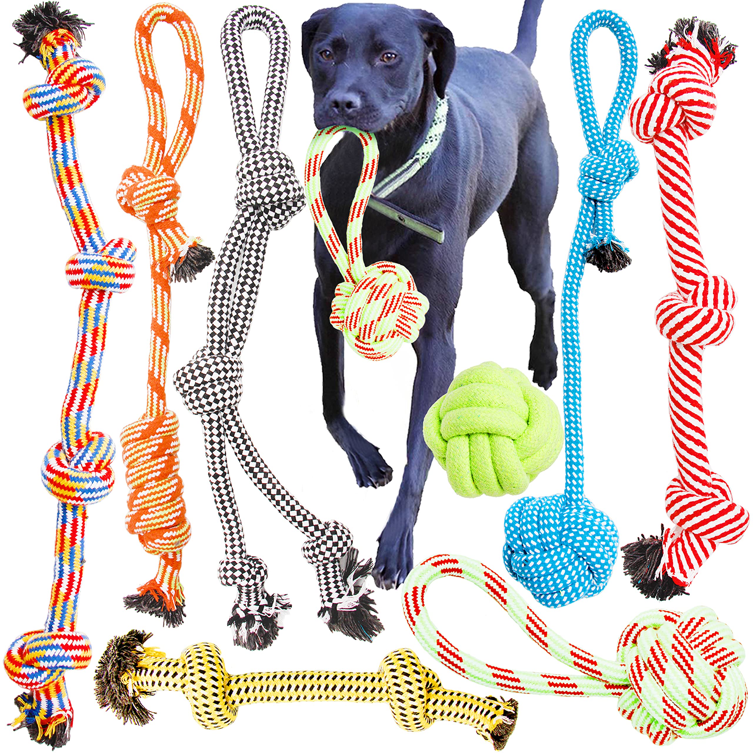 Youngever Dog Rope Toys, Puppy Chew Toys Dog Toys for Medium to Large Dogs (8 Pack)