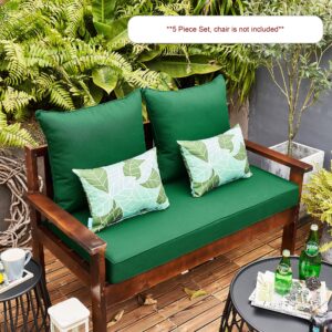 ARTPLAN Patio Deep Seating Loveseat Cushions All Weather Chair Outdoor Cushions Set of 5 for Patio Outdoor Furniture