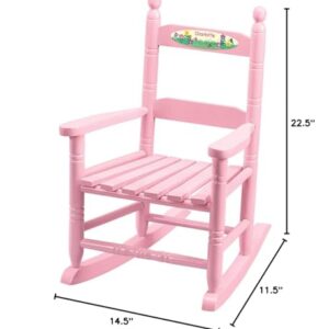 Fox Valley Traders Personalized Childrens Rocking Chair, Features Classic Rocker Design and Hardwood Construction, Pink Finish with Flowers & Buterflies Design