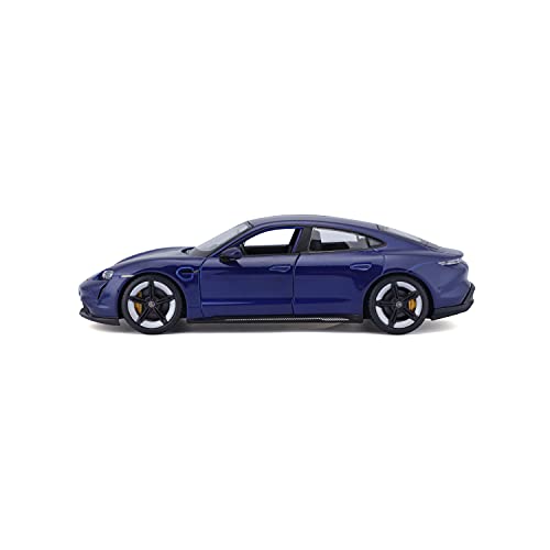 Bburago Porsche Taycan Turbo S in Blue in 1/24 Scale (18-21098B)