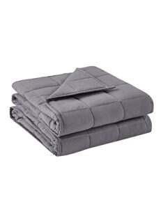 bb blinblin kids weighted blanket heavy blanket, calm and sleep, premium soft and comfortable material and glass beads (dark grey, 41''x60'' 7lbs), suit for one person(~40lb) use on twin bed…