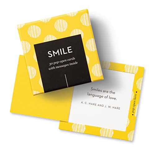 Compendium ThoughtFulls Pop-Open Cards — 2-Pack of Smile, Thank You — 60 Pop-Open Cards, Each with a Different Message Inside