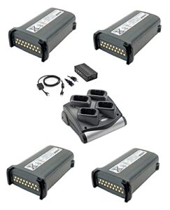 zebra sac9000-4000r charger kit with (4) spare battery | for mc92n0, mc9190, mc9090 rugged warehouse scanners