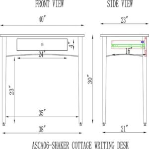 Alaterre Furniture Shaker Cottage 40" W Desk