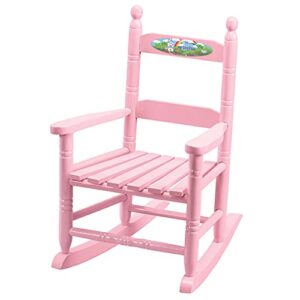 fox valley traders personalized childrens rocking chair, features classic rocker design and hardwood construction, pink finish with princess design