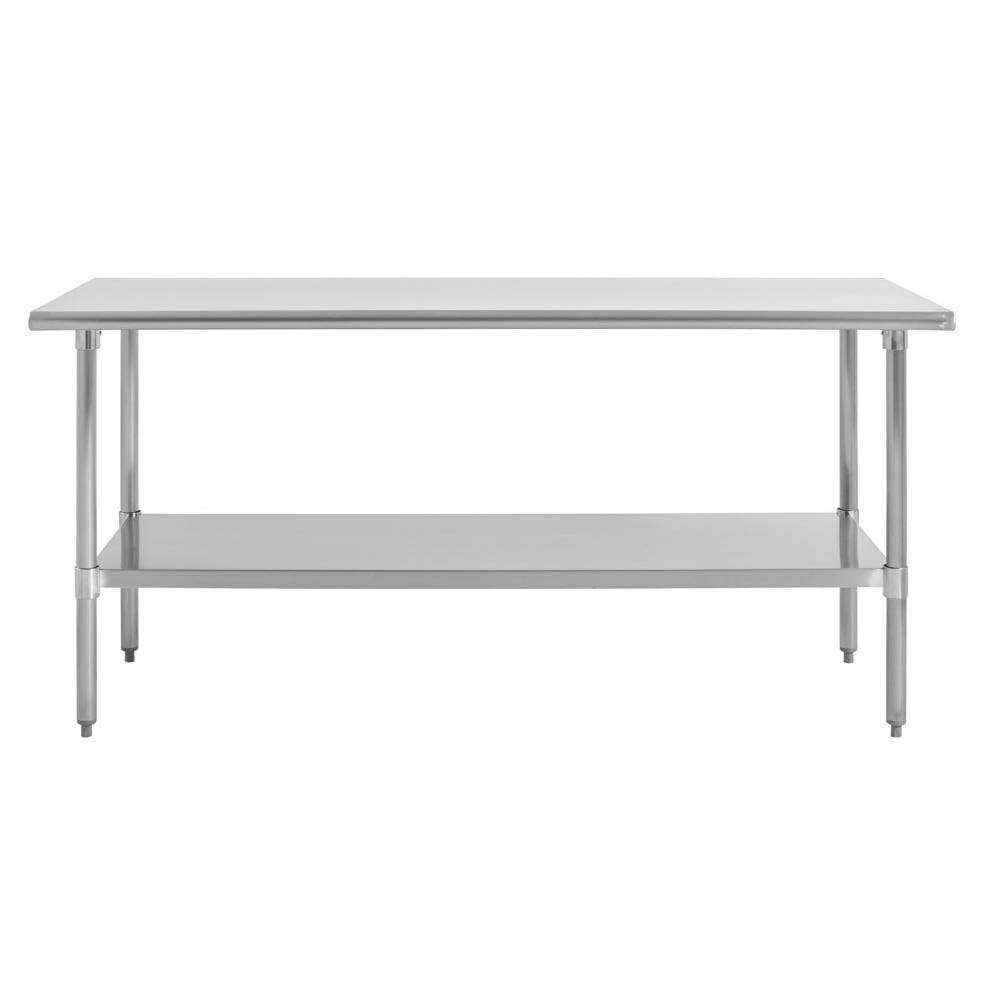 Kratos Commercial Worktable, All-Stainless Steel Kitchen Prep Table with Undershelf, 60"Dx24"W, NSF, 16ga/304SS (28W-181)