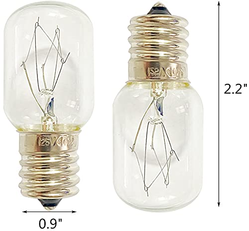 Generic Microwave Light Bulb Over Stove Appliance Replacement 40W Incandescent for Refrigerator, Range Hood E17 Intermediate Base 3W 360lm dimmable Warmwhite 3000K Pack of 2