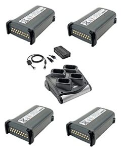 zebra sac9000-4000r charger kit with (4) spare battery | for mc92n0, mc9190, mc9090 rugged warehouse scanners (renewed)