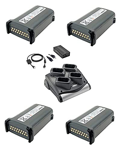 Zebra SAC9000-4000R Charger Kit with (4) Spare Battery | for MC92N0, MC9190, MC9090 Rugged Warehouse Scanners (Renewed)