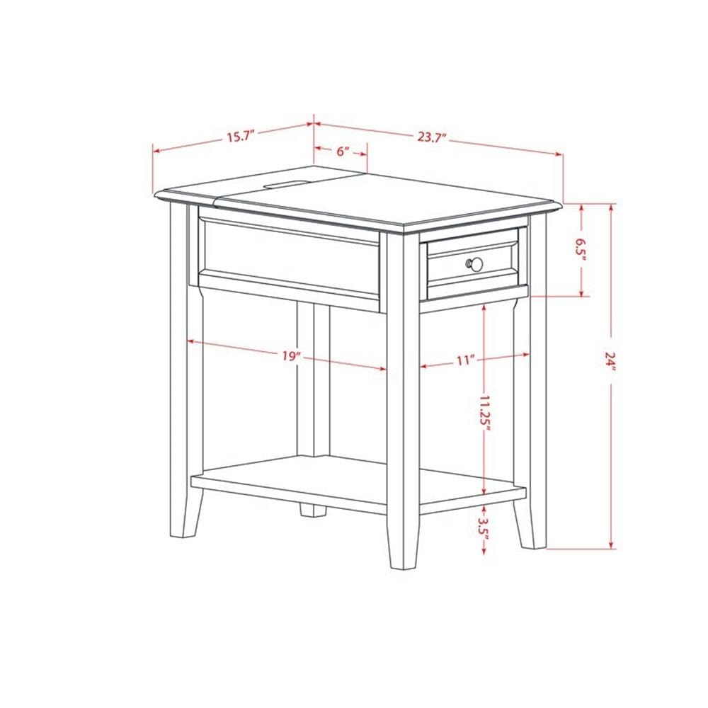 East West Furniture DE-15-ET Denison Nightstand - Rectangle End Table with a Drawer for Bedroom, 24x19 Inch, Navy Blue