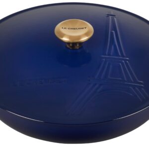 Le Creuset Eiffel Tower Collection Enameled Cast Iron Signature Braiser with Lid, 3.5 qt., Indigo