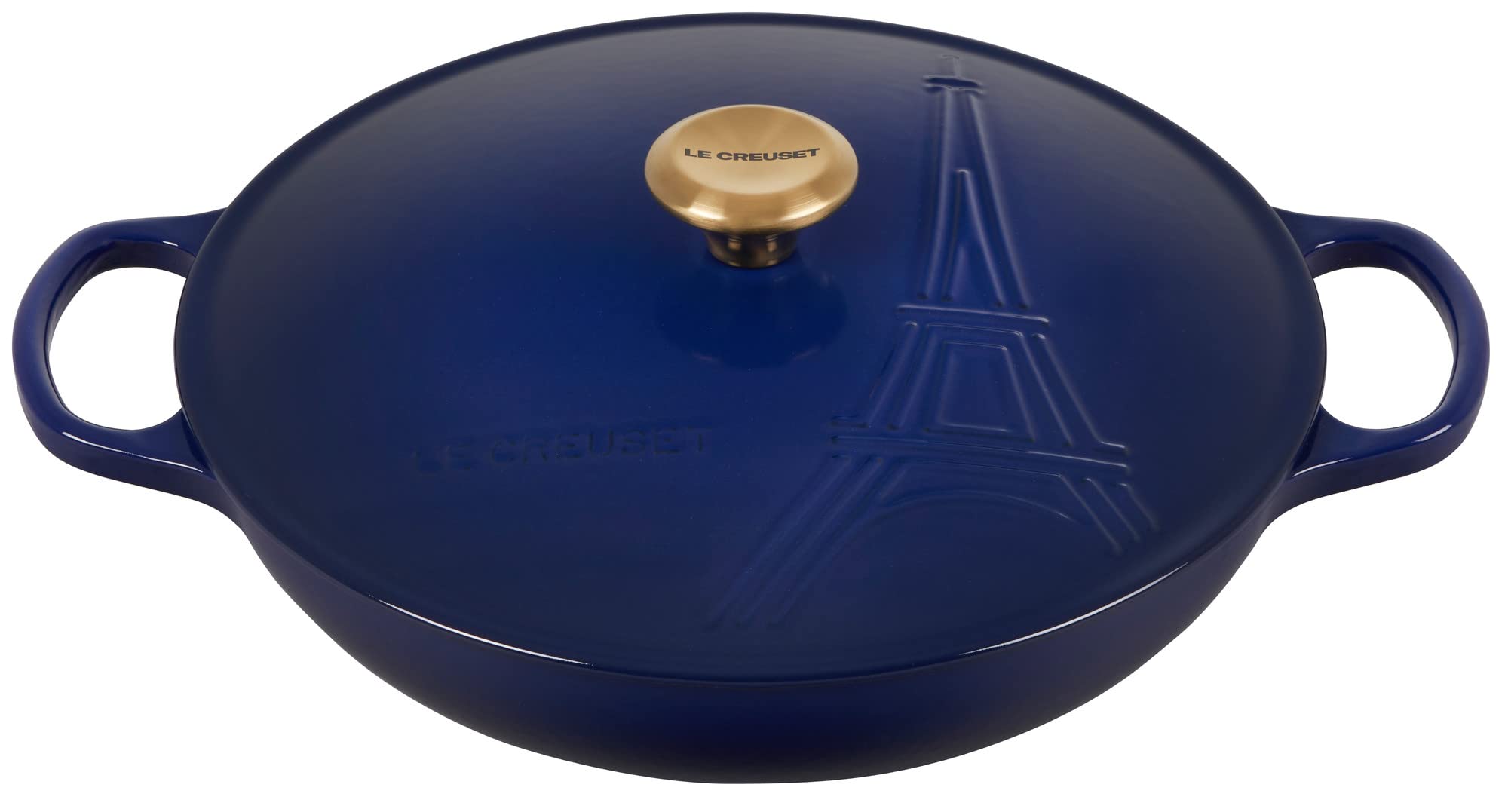 Le Creuset Eiffel Tower Collection Enameled Cast Iron Signature Braiser with Lid, 3.5 qt., Indigo