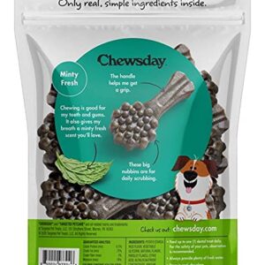 Chewsday Extra-Small Minty Fresh Daily Dental Dog Chews, Made in The USA, Natural Highly-Digestible Oral Health Treats for Healthy Gums and Teeth - 28 Count