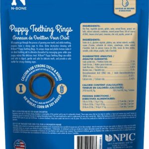 N-Bone Puppy Teething Rings Peanut Butter Flavor Dog Treat, 3 Count Bag, 3.6-oz