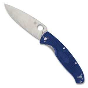 spyderco resilience lightweight folding knife with cpm s35vn stainless steel blade and durable blue frn handle - plainege - c142pbl