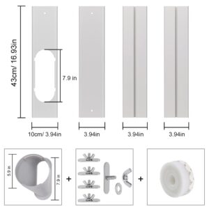 Kxuhivc Portable Air Conditioner Window Vent Kit, Adjustable Window Seal with 5.9 Inch Diameter, 59 Inch Length Exhaust Hose for A/C Unit Universal for Sliding Horizontal or Vertical Window