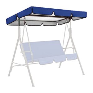 coosoo swing canopy replacement top cover waterproof uv block sun shade swing chair top cover for outdoor garden patio 3 seat furniture blue