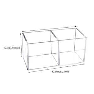 Acrylic Drawer Organizer, Dedoot Clear 2 Compartment 2 Section Makeup Organizer Transparent Plastic Makeup Brush Holder Durable Makeup Jewelry Accessories Storage Organizer, Clear Acrylic Plastic