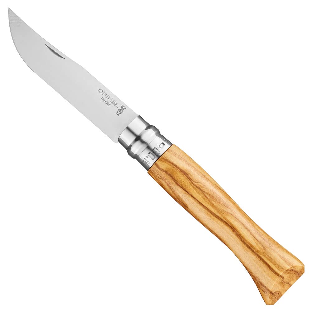 OPINEL Pocket Knife No. 09 with Olive Wood Handle and 12C27 Steel