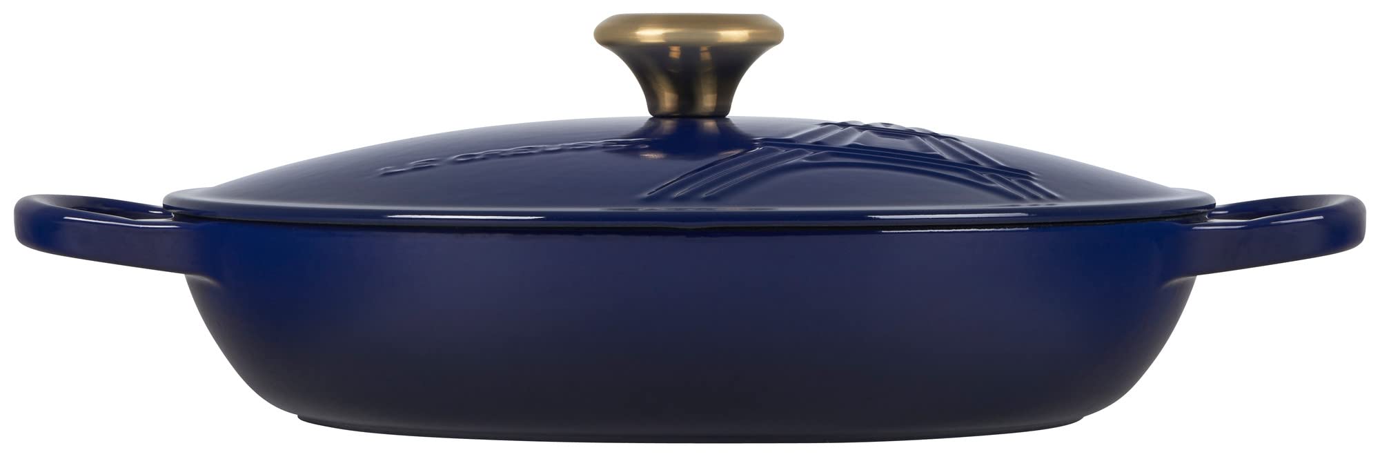 Le Creuset Eiffel Tower Collection Enameled Cast Iron Signature Braiser with Lid, 3.5 qt., Indigo