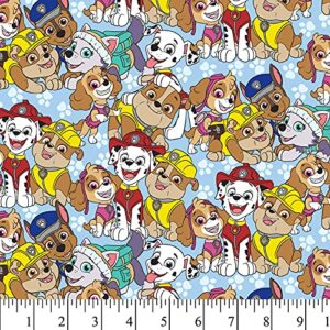 david textiles paw patrol buddies blue cotton fabric by the yard, multi, 45 inches