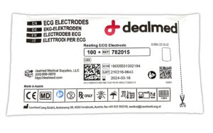 dealmed resting ecg electrodes - single use pads with self adhesive stickers for electrocardiogram & ekg heart monitoring machines for hospital, ems & medical screening (1,000 count)