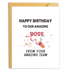 ulbeelol big happy birthday card for boss, huge birthday card for boss from everyone, unconventional bday card from all of us, team card to boss